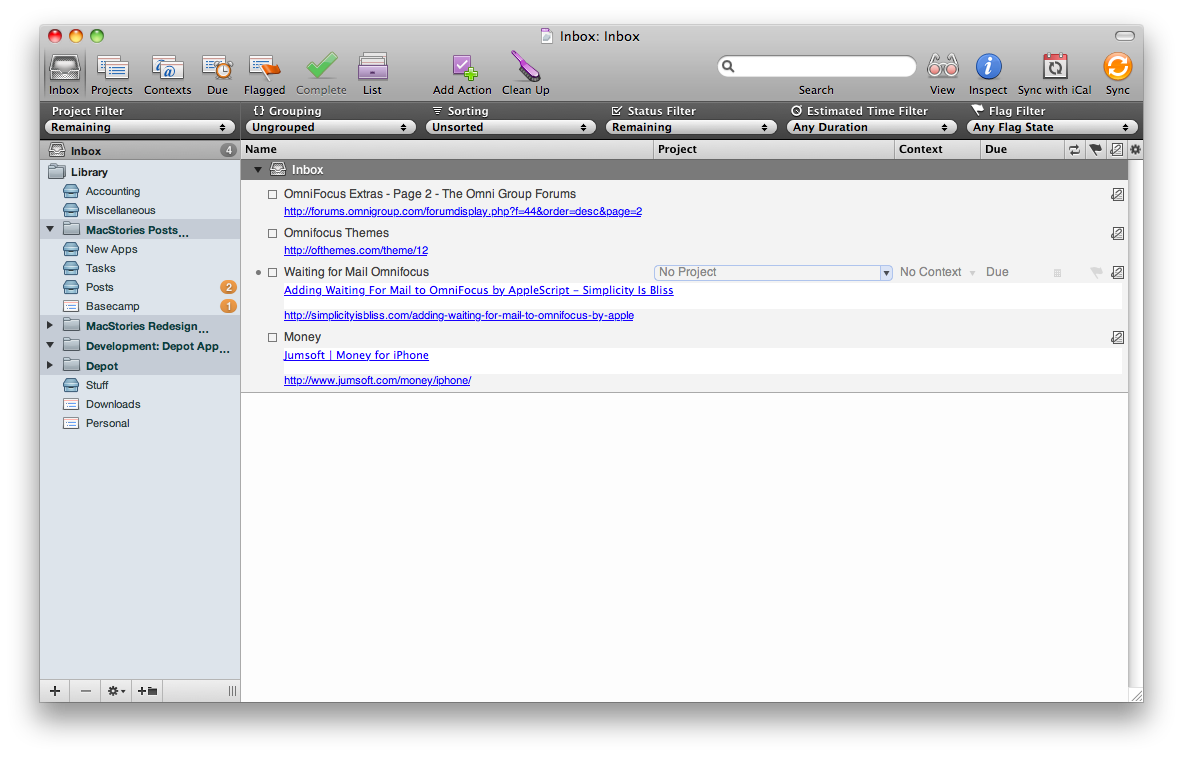 Discovering GTD Once Again with Omnifocus - MacStories